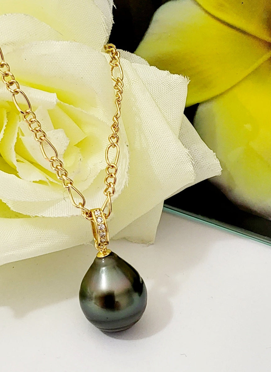 Tahitian Pearl Pendant - 925 Stamped Bail with a Stunning Large Size a ...